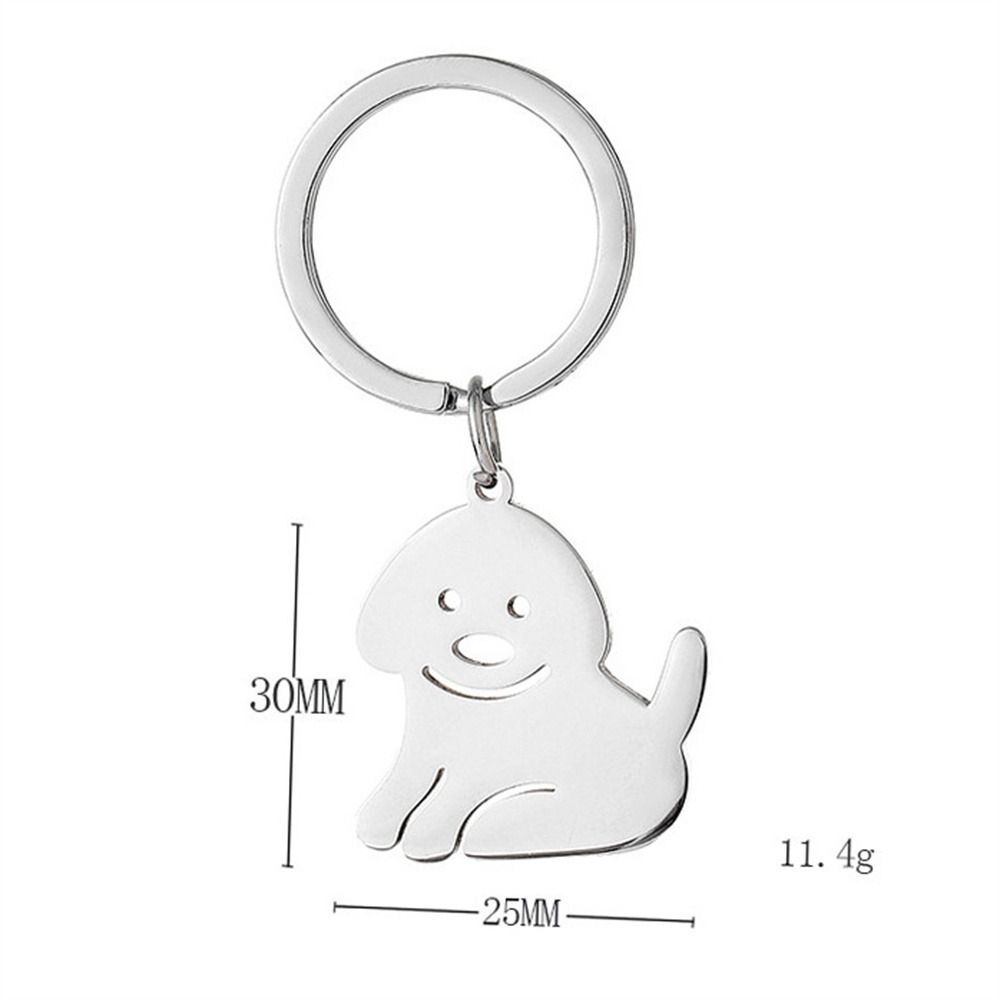 Animal Dog Metal Keychain Stainless Steel Dog Shape Keychain DIY ...