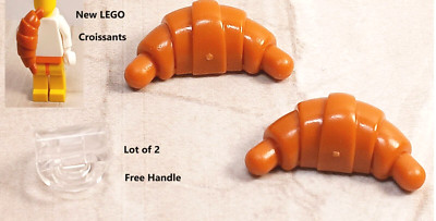 New LEGO Breakfast Roll Croissant Dinner Biscuit Lot of 2 Free Handle ...