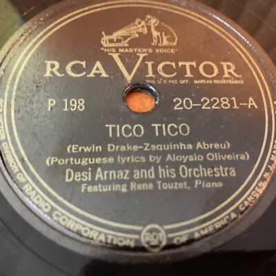 TICO TICO DESI ARNAZ 78 RPM 10" RECORD RCA VICTOR 20-2281 PEANUT VENDOR ...