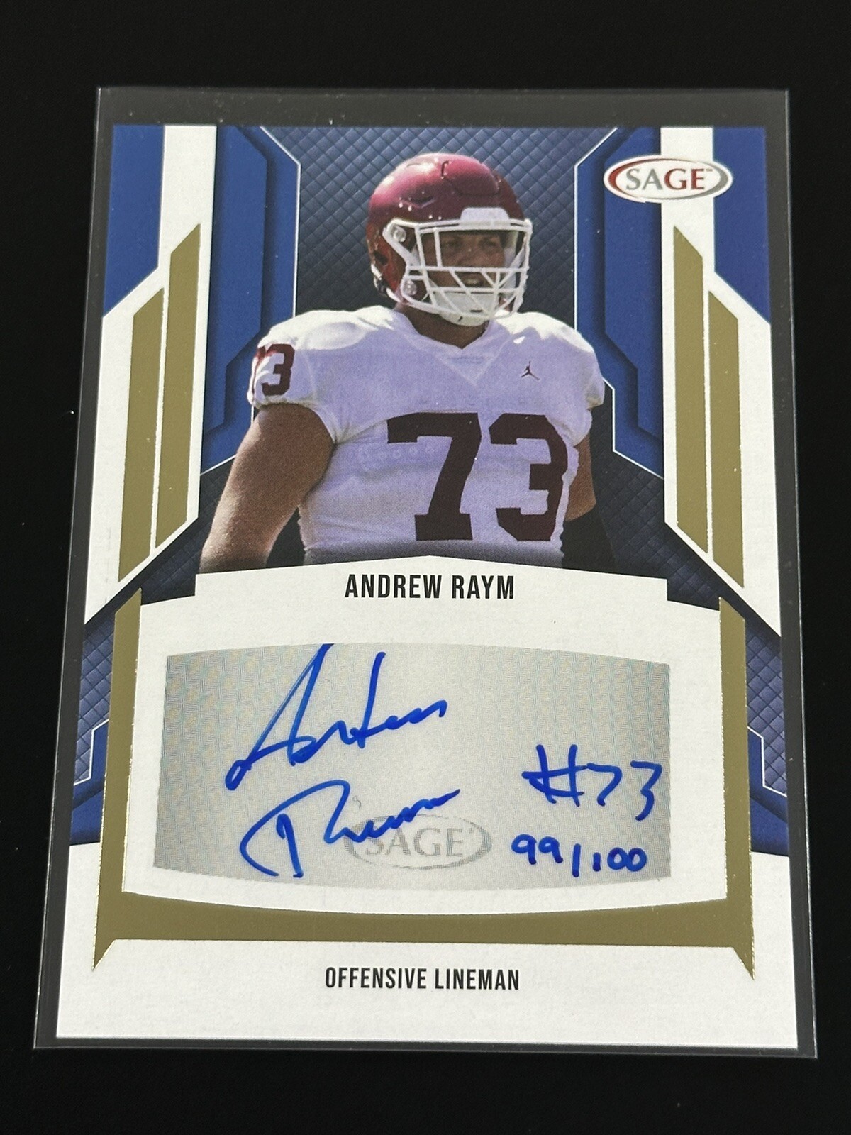 ANDREW RAYM 2024 Sage Gold Auto RC 99/100 Carolina Panthers Rookie ...