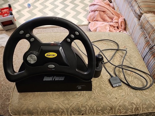 Team Mad Catz Dual Force Racing Steering Wheel/Pedals PS1 For ...