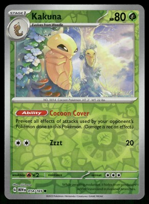 Kakuna Reverse Holo NM 014/165 Scarlet & Violet 151 Pokemon Card | eBay