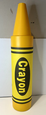 VINTAGE 28” Yellow Crayon Coin Bank Piggy Bank Handi Craft Company With ...