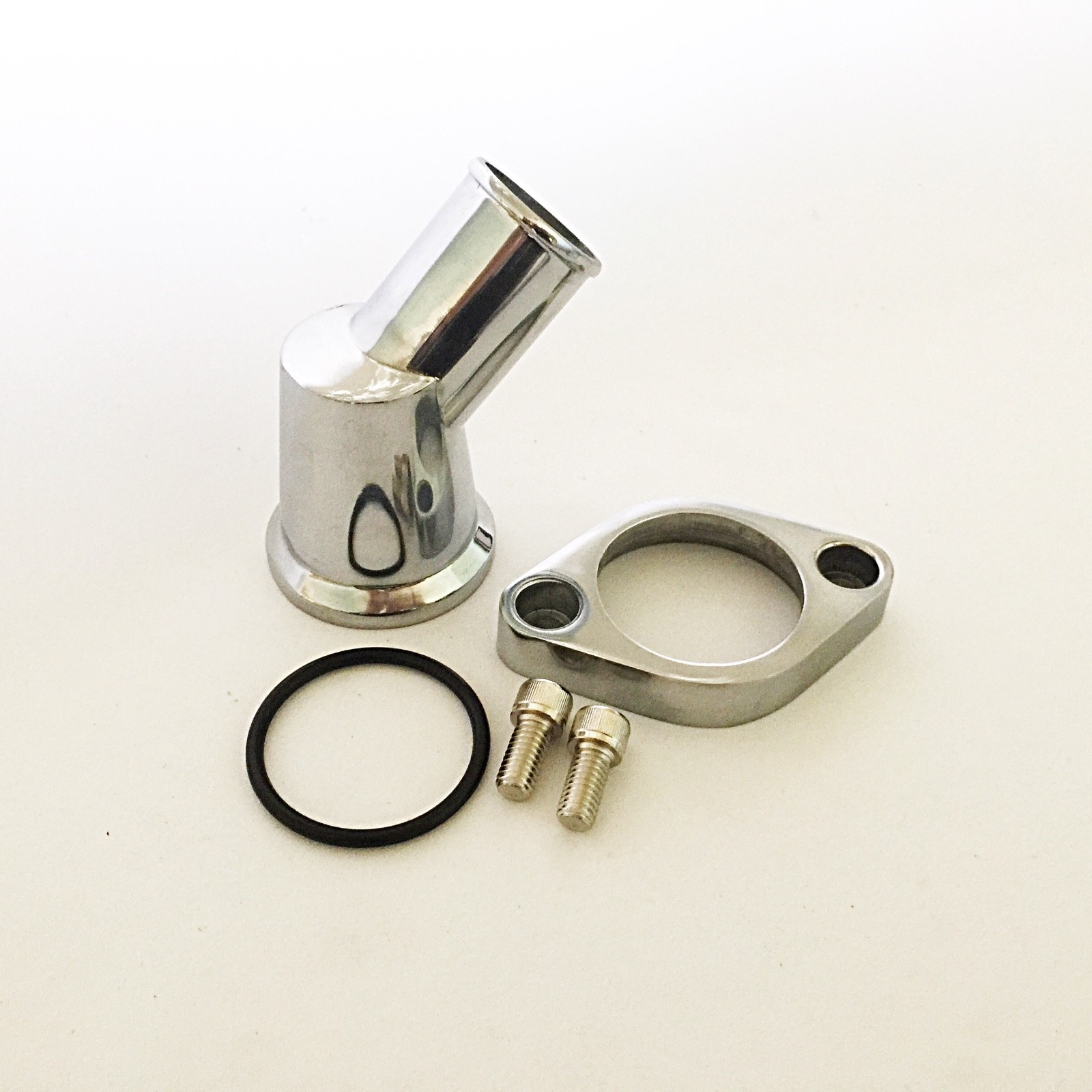 Aluminum Polished 45 Degree Swivel Water Neck SBC BBC Chevy V8 | eBay