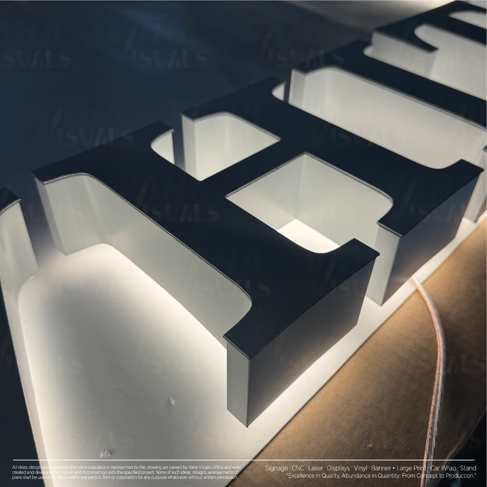 Custom Backlit 3D Channel Letters Sign | LED Storefront & Indoor ...