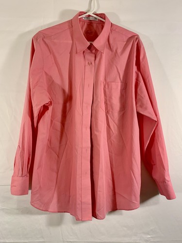 Foxcroft Womens Pink Shirt Long Sleeve Button Down Wrinkle Free Blouse ...