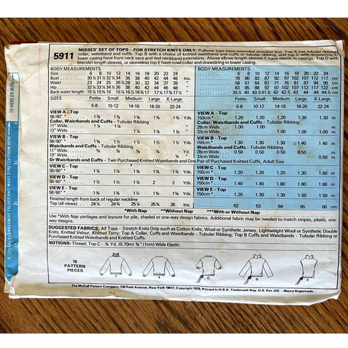 UNCUT Vintage 1970s McCalls 5911 Sewing Pattern Size XS - Sm 10-12 Set ...