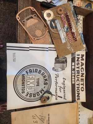 Fairbanks-Morse Magneto Fmj instructions and cork gasket kit NOS 1940'S ...