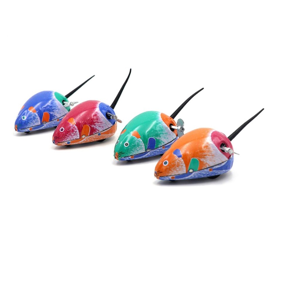 Wind Up Toys Iron Mouse Small Animals Crawl Clockwork Toy Colourful ...