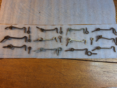 Lot 12 Vintage GARDEN GATE HOOKS screw In W/ Eyes Latches Antique ...