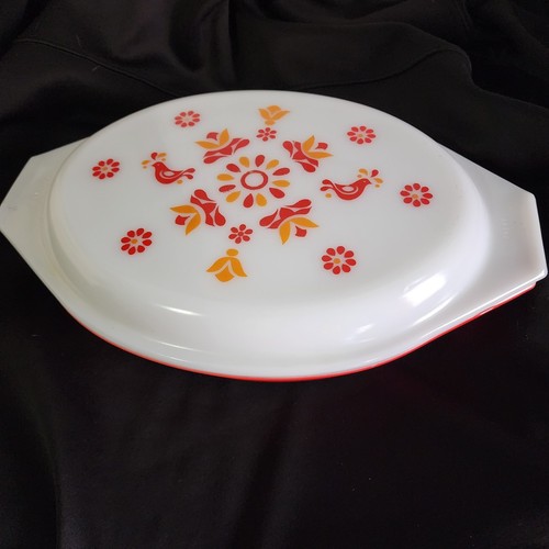 Vintage Pyrex Red Friendship Divided Casserole Dish With Lid | eBay