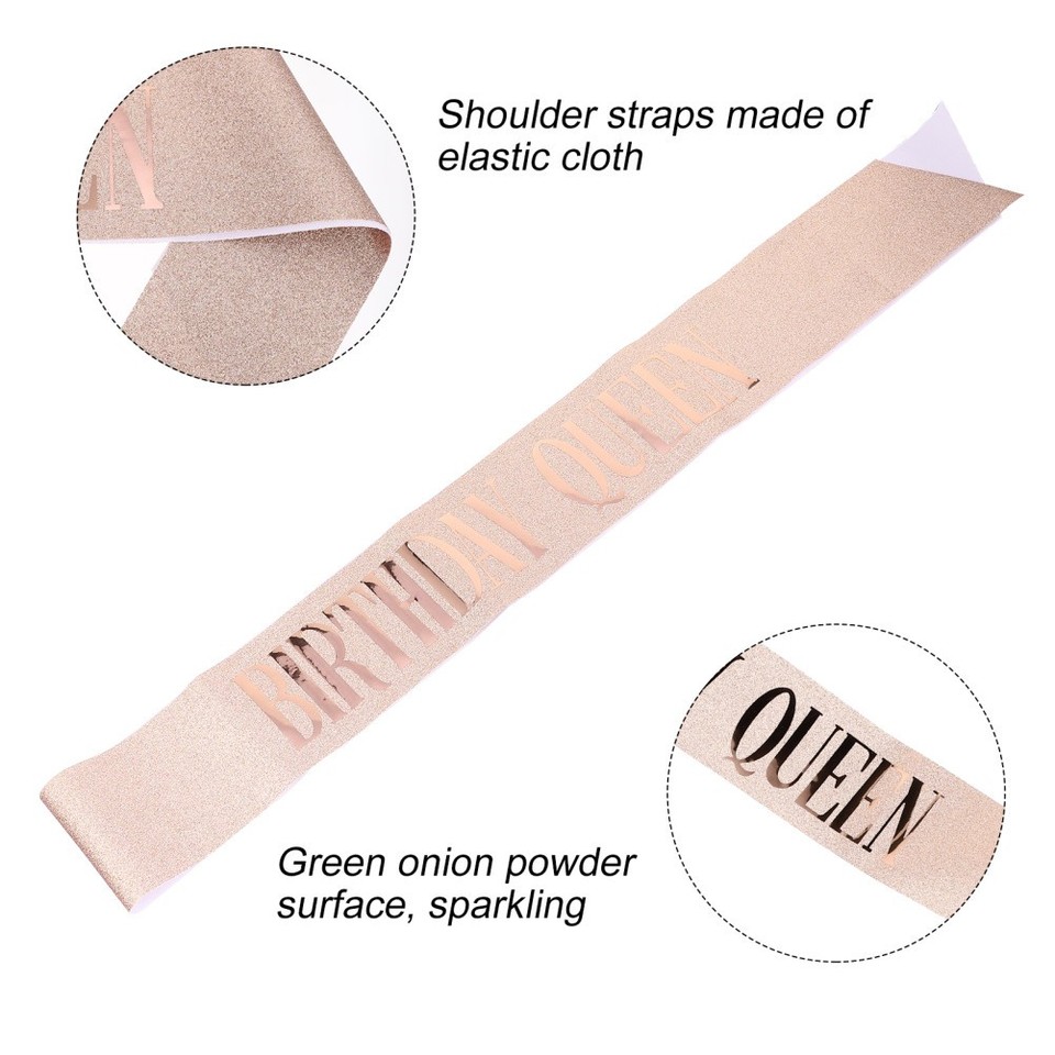 2pcs Birthday Crown Tiara and Sash Party Supplies Girl Birthday Party ...