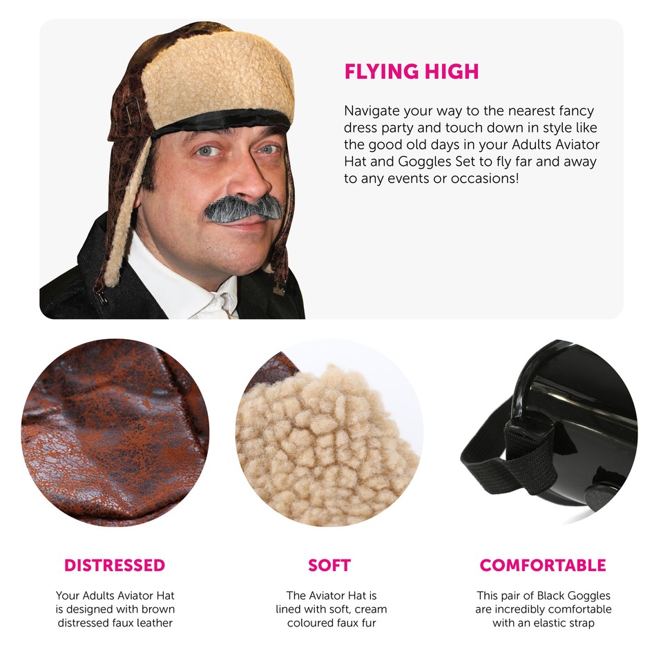 FLYING HELEMT FIGHTER PILOT SHEEPSKIN AVIATOR HAT AND GOGGLES BIGGLES ...