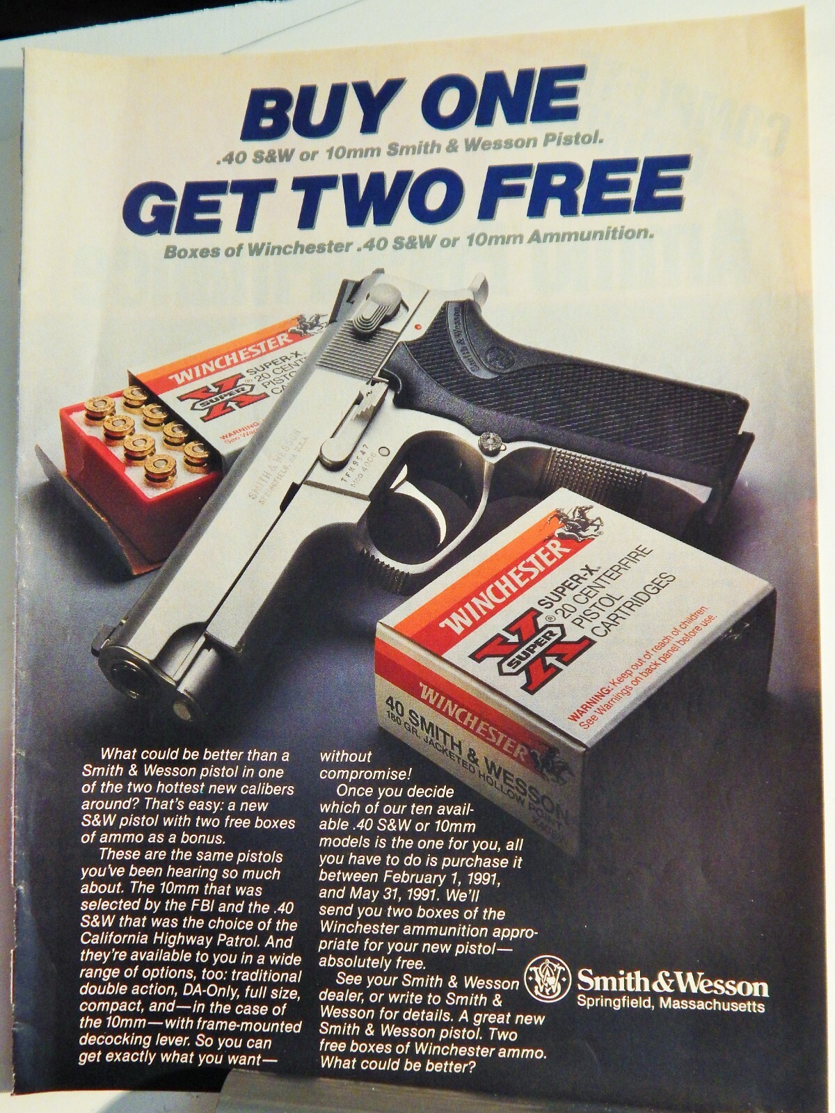 SMITH & WESSON HANDGUN ORIGINAL VTG 1991 ADVERTISEMENT | eBay