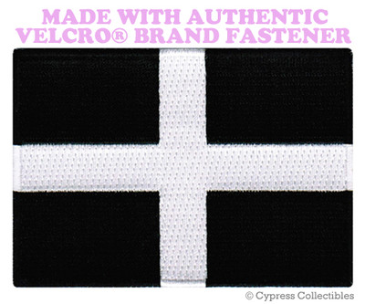 CORNWALL FLAG PATCH GREAT BRITAIN EMBROIDERED BRITISH w/ VELCRO® Brand ...