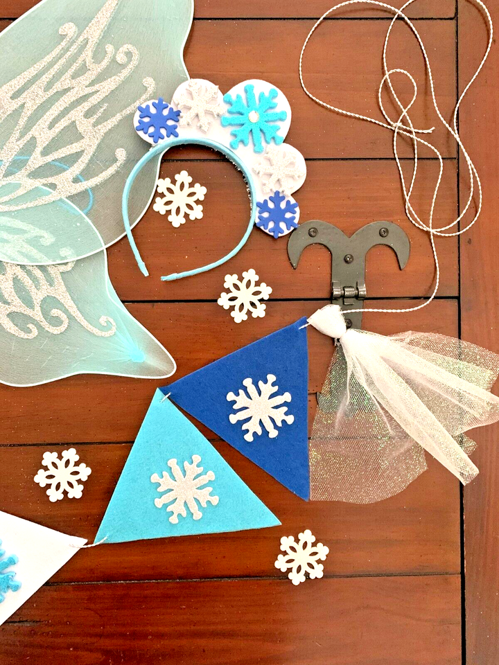 Snow Fairy Costume Set w/Wings, Wand, Tiara, Party Decor, Halloween | eBay