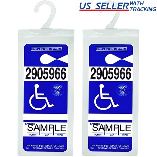 2x Handicap Placard Holder - Ultra Transparent Disabled Parking Permit ...