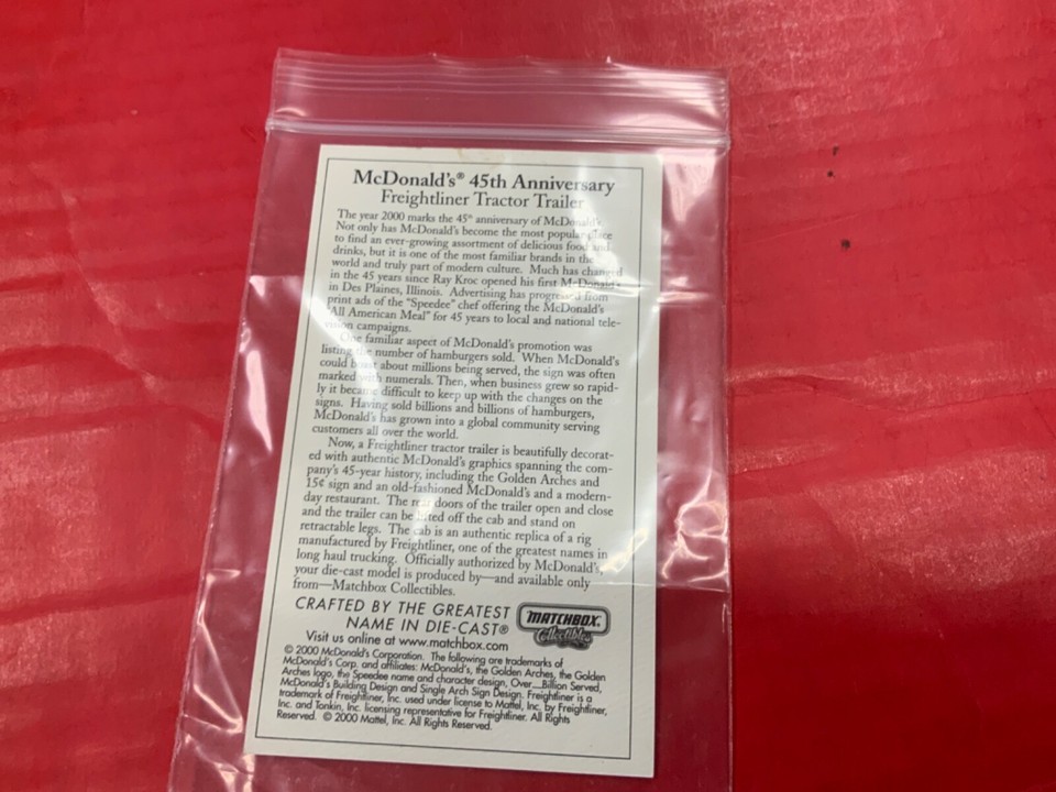 Mcdonalds 45th Anniversary Freightliner Tractor Trailer 1:50 Scale ...