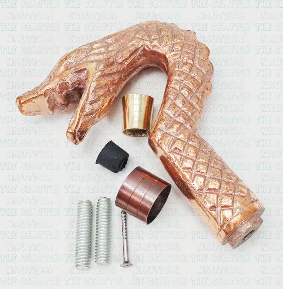 Shinny King Cobra Snake Dragon Head Handle for Wooden… - Gem