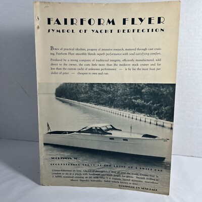 1937 HUCKINS FAIRFORM FLYER - Vintage Boating Catalog Brochure | eBay