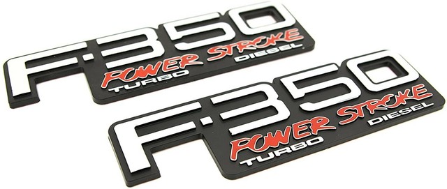FORD F350 POWER STROKE TURBO DIESEL FRONT FENDER OR TAILGATE EMBLEMS 2X ...