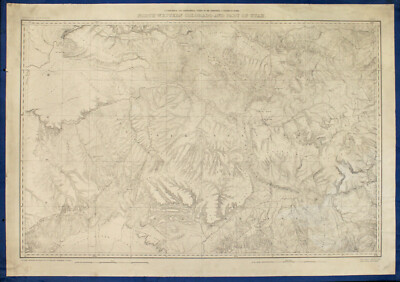 Antique Topographical Map of NW Colorado and Utah by F.V. Hayden, 1877 ...