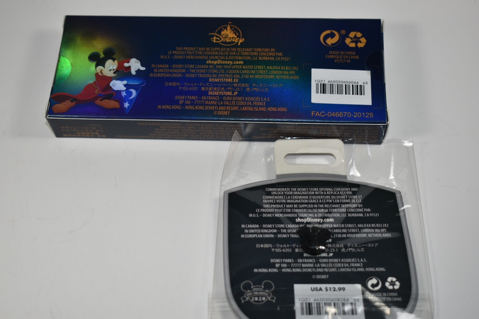 Disney Key Collection Fantasia Scorcer Mickey Key And Key Pin Set Of 2 ...