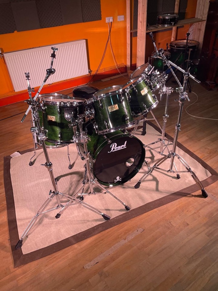 Pearl Masters Custom Extra Drum Kit Green Woodgrain | eBay UK