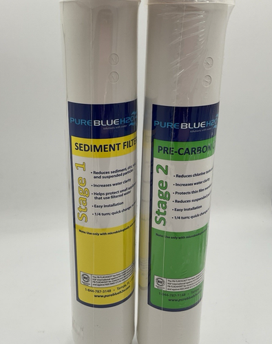 PURE BLUE H20 Water Stage 1 & 2 Sediment & Pre-Carbon Water Filter ...