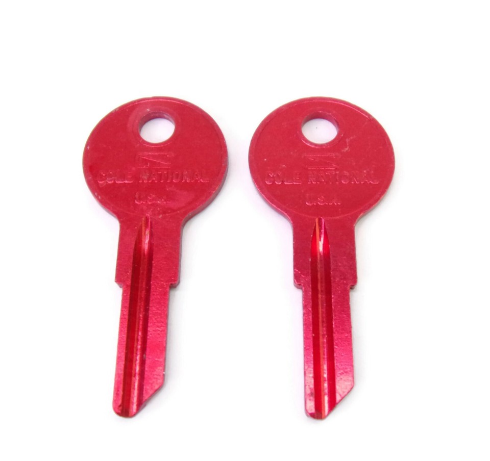 2-pcs B1 RED Anodized Aluminum Key Blanks Car Truck Tractor Key NOS ...