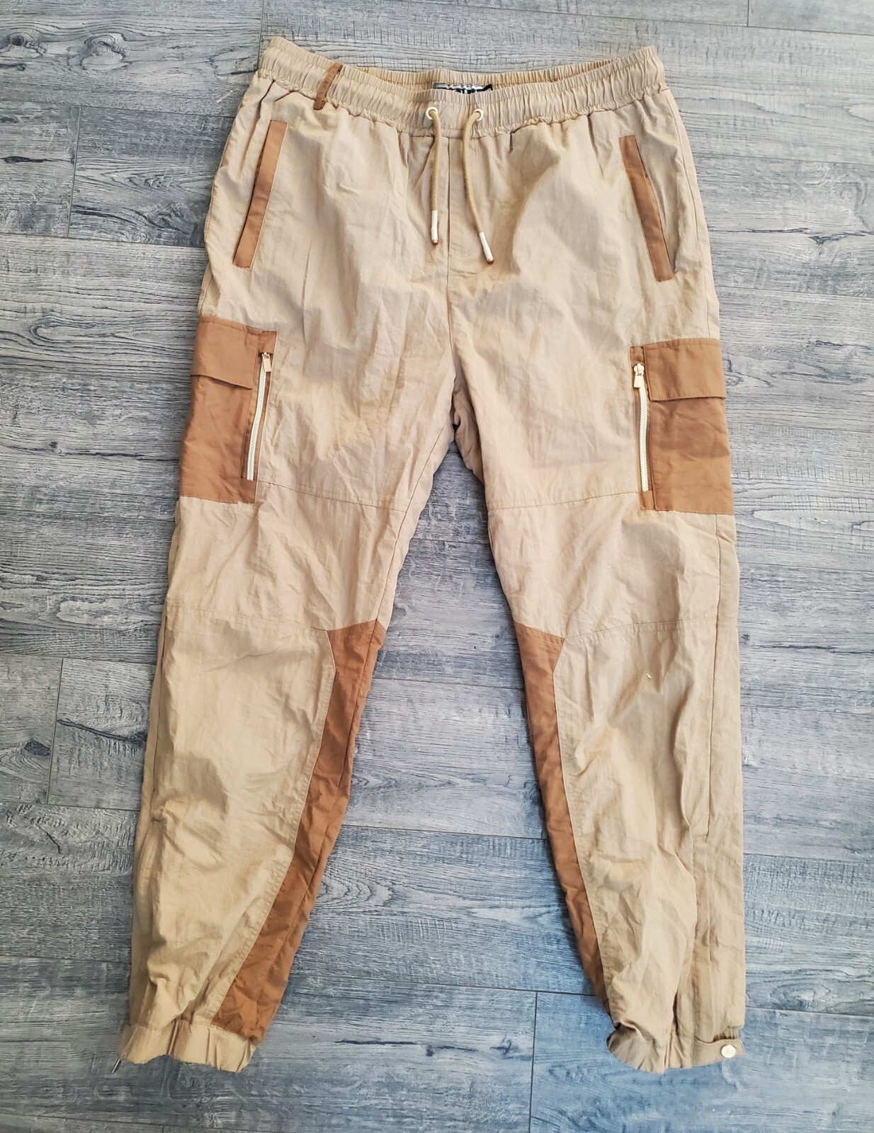 Decibel Mens Colorblock Nylon Cargo Pants Lined Draws… - Gem