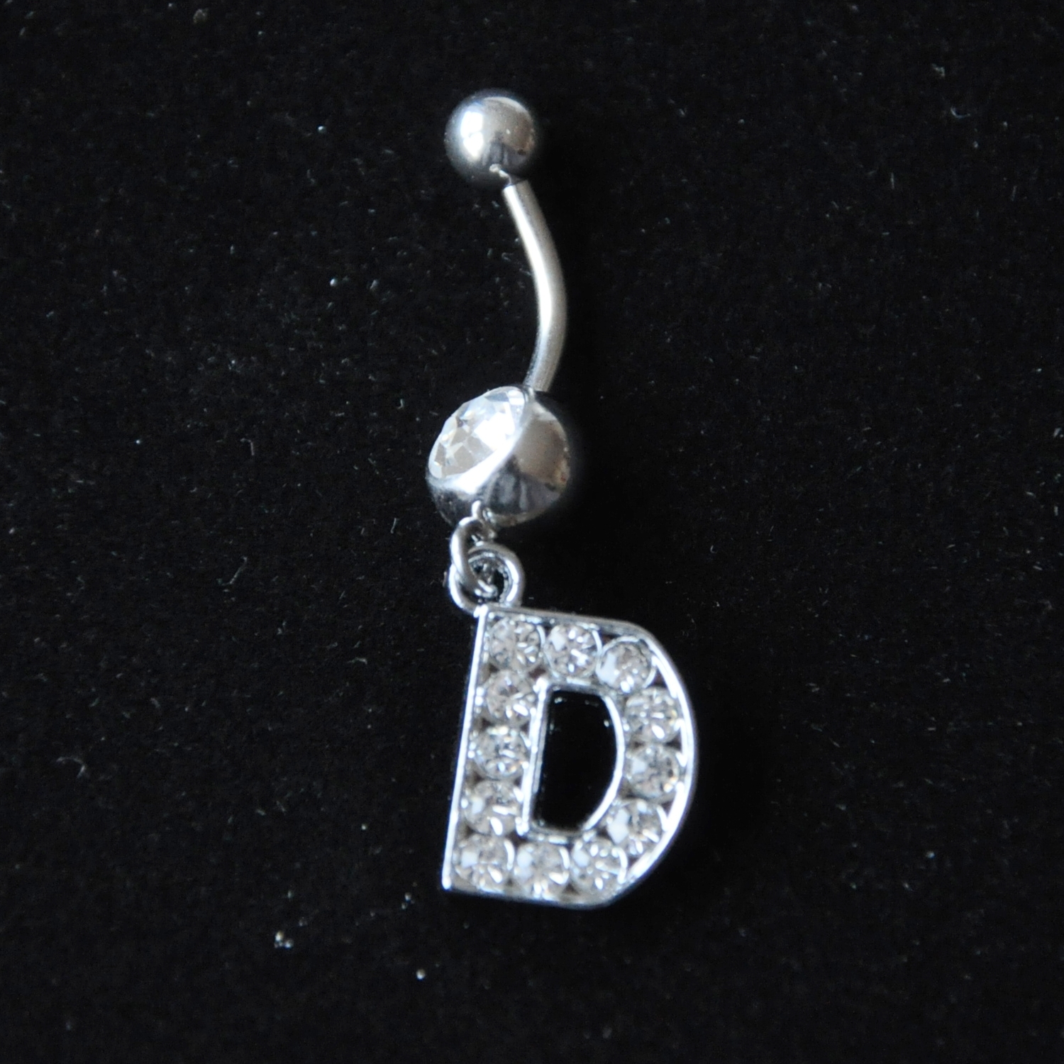 1 x Sparkle Stunning Initial Alphabet Letter Belly Bar Ring Navel ...
