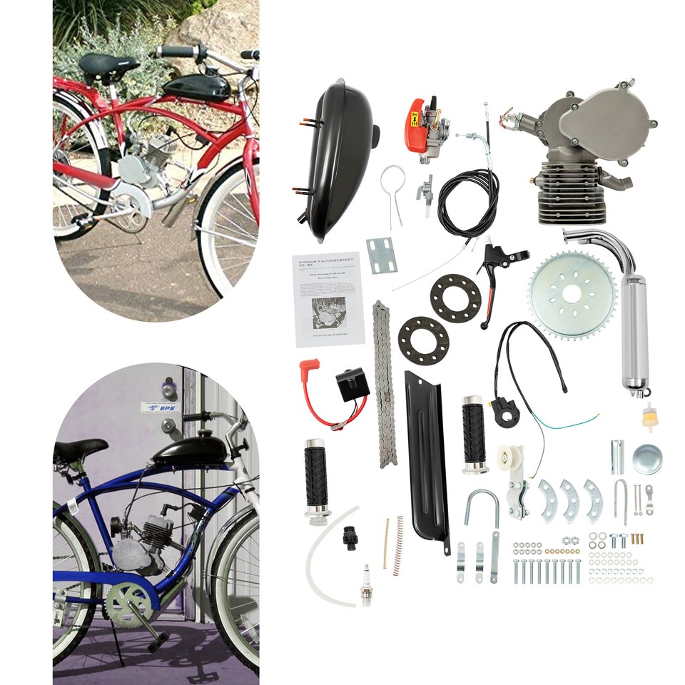 2-Stroke Complete Bicycle Gasoline Engine Motor, Kit Motorized Bike Kit ...