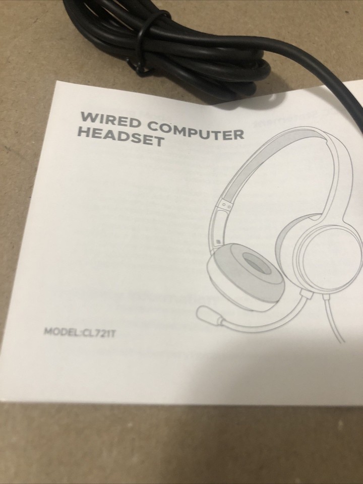 New Wired Computer/Gaming Model CL721T Headset W/microphone.USB&3.5mm ...