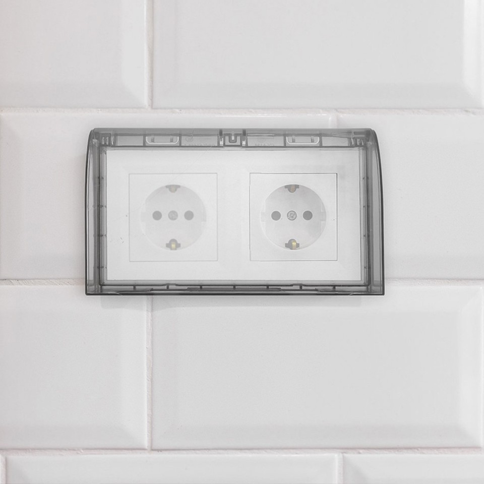 Adhesive Double 86 Type Waterproof Outlet Box Cover Wall Bathroom ...