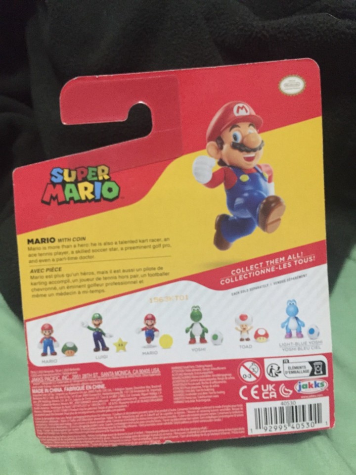 Super Mario with Coin Jakks Pacific Nintendo Action Figure 192995405301 ...