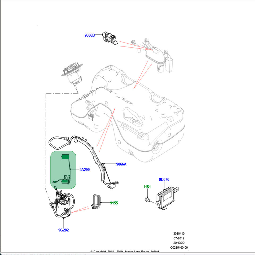 GENUINE LAND ROVER FUEL SENDER RH RANGE ROVER EVOQUE 2.0L PETROL ...