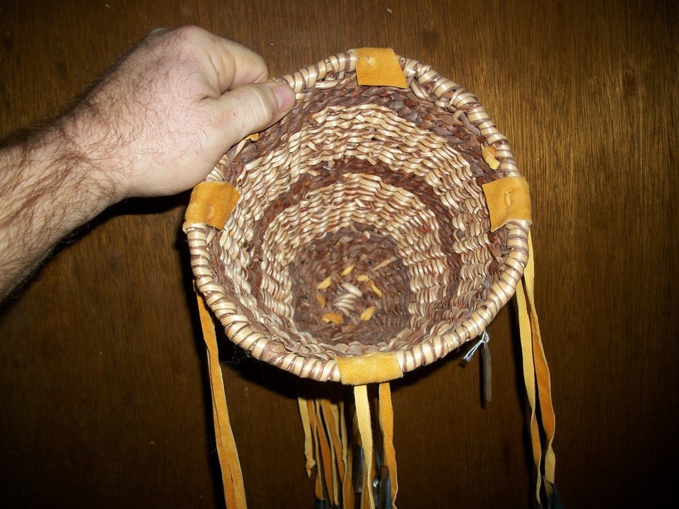 OLD APACHE NATIVE AMERICAN INDIAN SOUVENIR BURDEN BASKET WEAVING FOLK ...