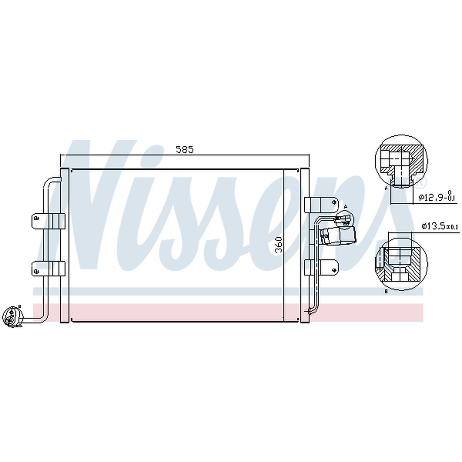Air Con Condenser 94522 Nissens AC Conditioning 1C0.820.413 1C0.820 ...