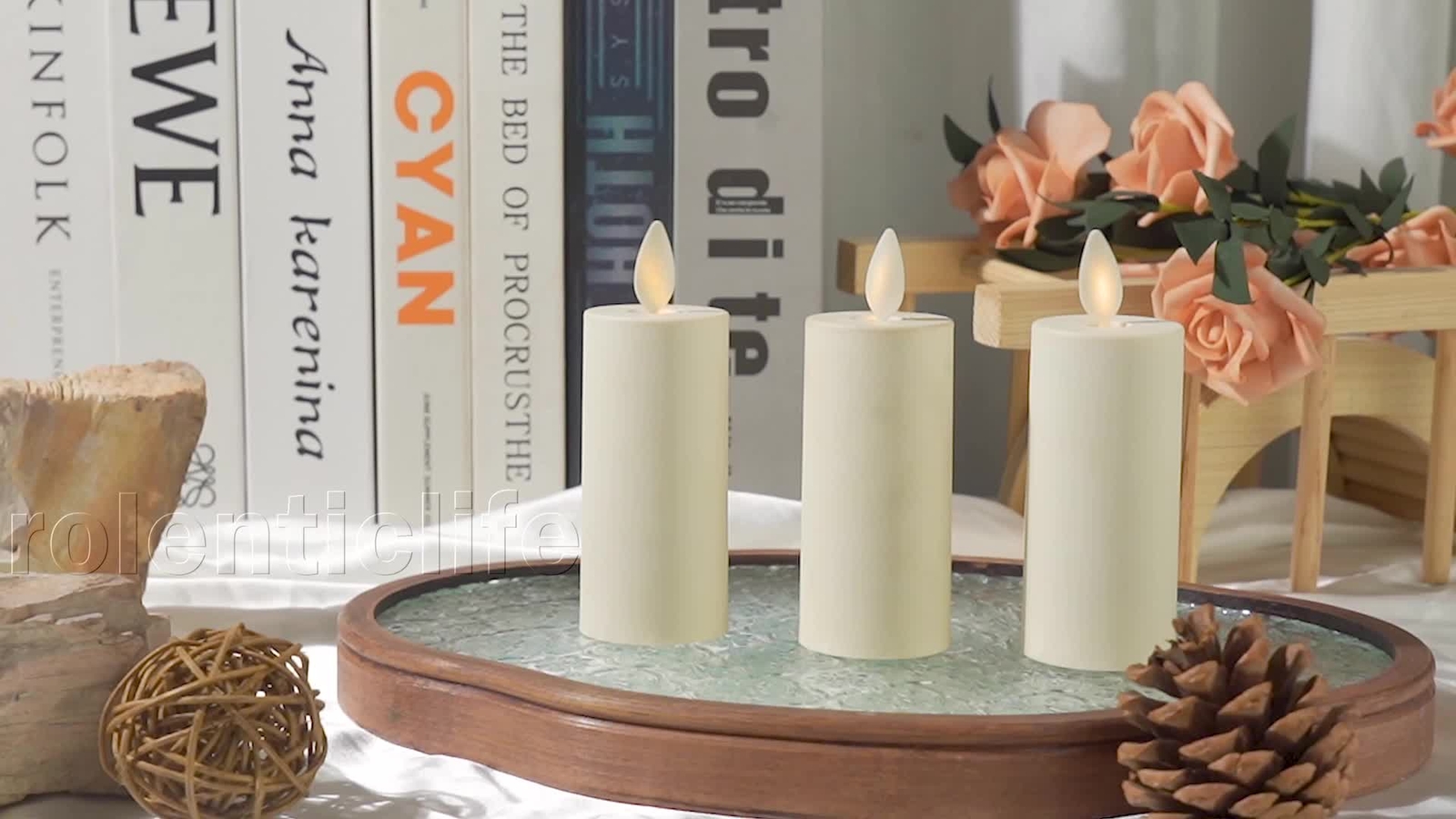 Luminara Flameless Battery Votive Candles with Remote Moving Wick Ivory ...