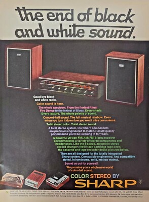 1969 SHARP Radio Color Stereo the End of Black and White Sound Vintage ...