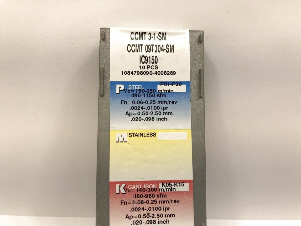 ISCAR CCMT 3-1-SM CCMT09T304-SM New Carbide Inserts Grade IC9150 2pcs | eBay