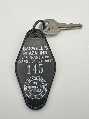 Bagwell's Plaza Inn Hotel Motel Room Key Fob & Key Carrolton Georgia ...