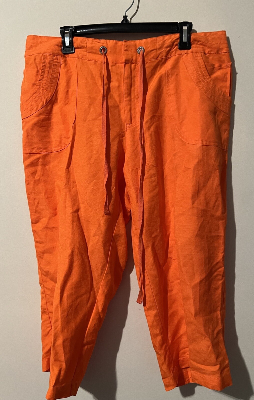 Ashley Stewart Linen/Rayon Orange Capri Pants Women Size 14 | eBay
