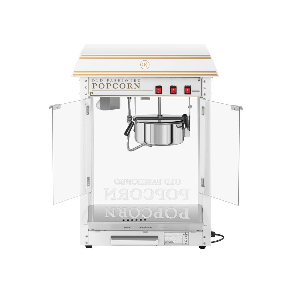 Popcorn Machine Popcorn Maker Popcorn Popper Retro White & Gold 5-6kg/h ...