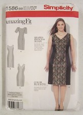 Princess Seam Dress Simplicity Sewing Pattern 1586 Size 20w - 28w UC ...