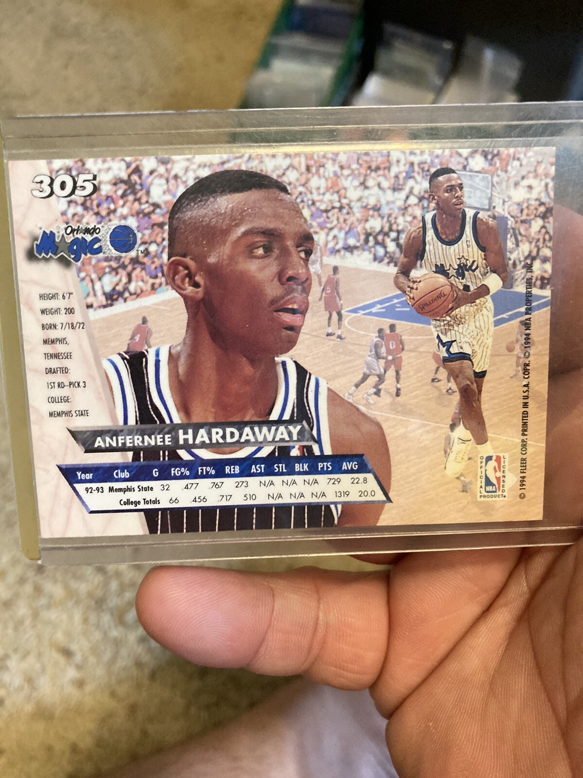 Anfernee Penny Hardaway 1993-94 Fleer Ultra Rookie RC Card #305 Orlando ...