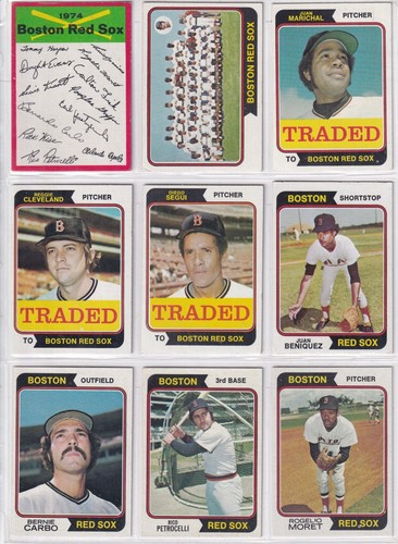 1974 Topps Boston Red Sox Team Set (30 Cards) | eBay