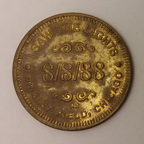 Wrigley Field 8/8/88 I Saw The Lights Sluggers Sports Bar Chicago Token ...