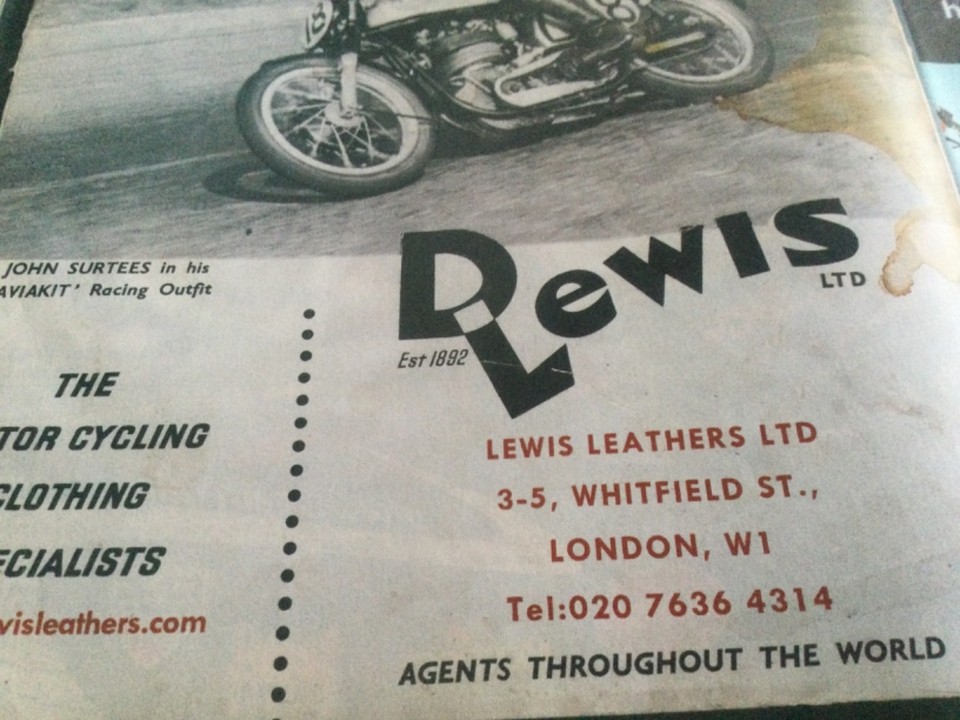 LEWIS LEATHERS AVIAKIT JOHN SURTEES MOTORCYCLE CLOTHING ARTICLE | eBay UK